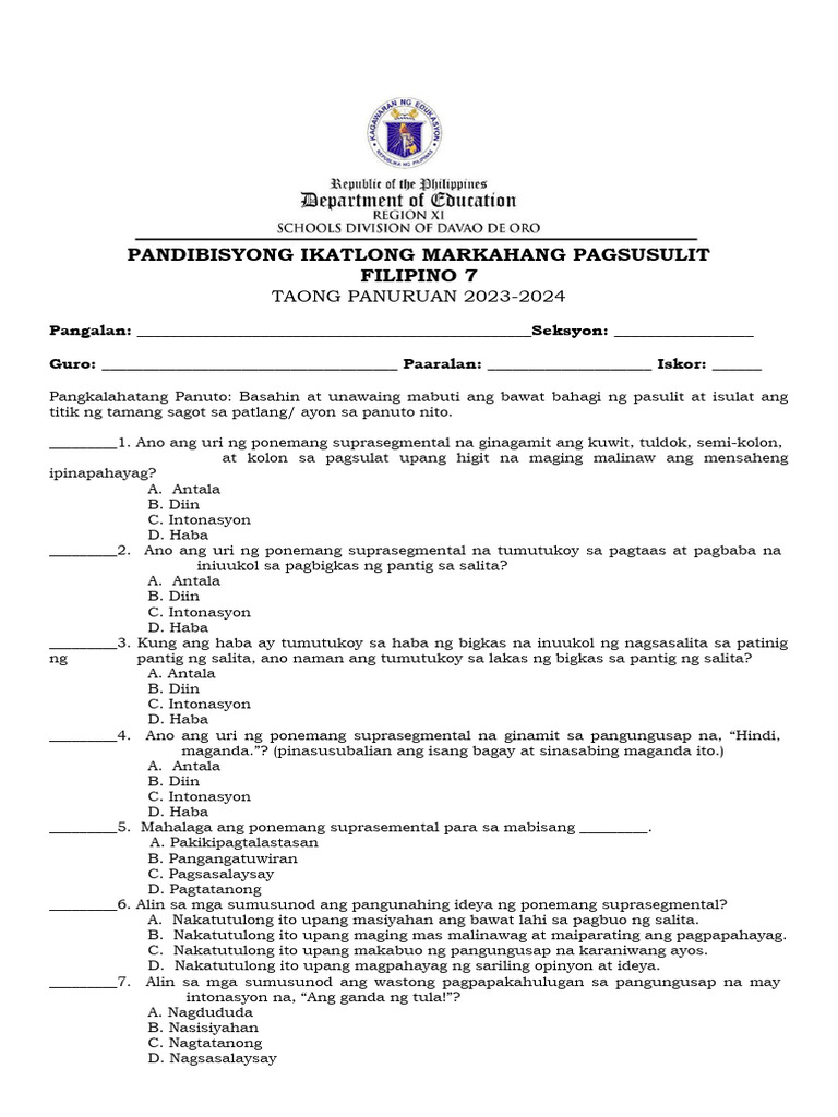 Filipino 7 | PDF
