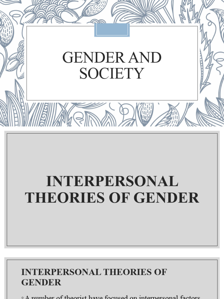 Interpersonal Theory | PDF | Gender Studies | Gender