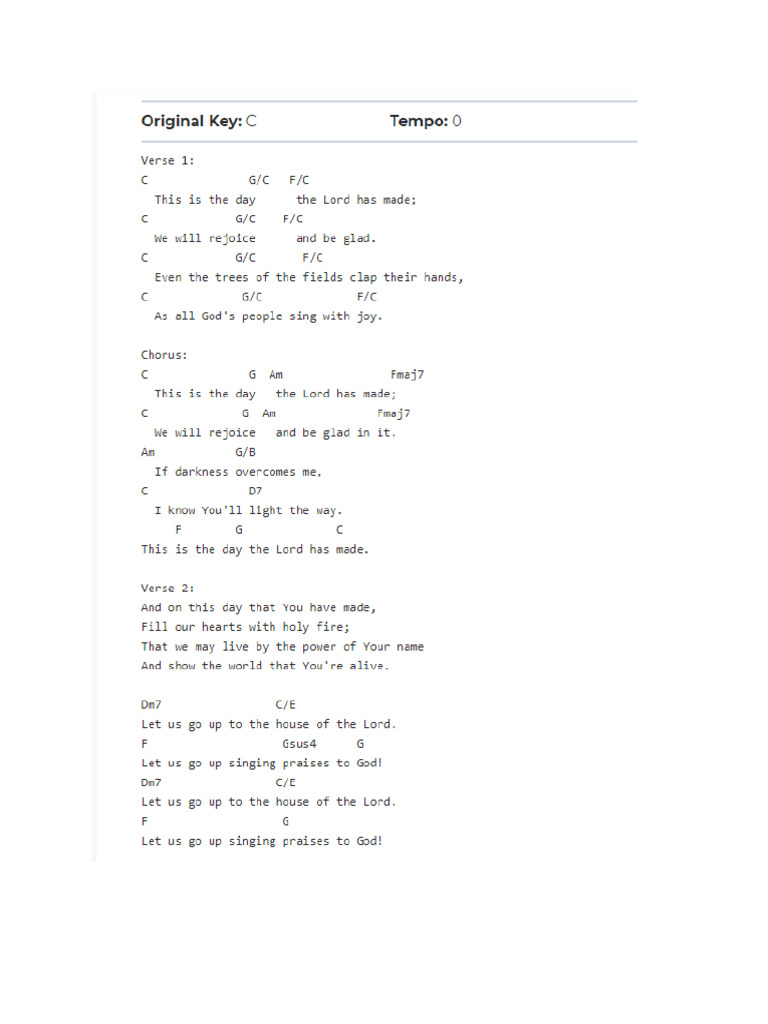 This Is The Day (Chords) | PDF