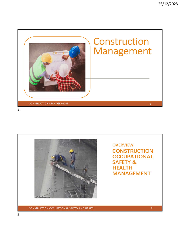 Construction Health Safety Management | PDF | Occupational Safety And ...