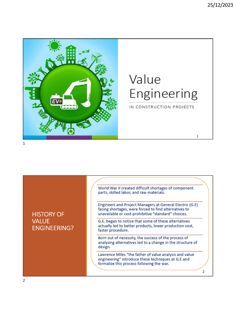 Value Engineering | PDF | Value (Economics) | Life Cycle Assessment