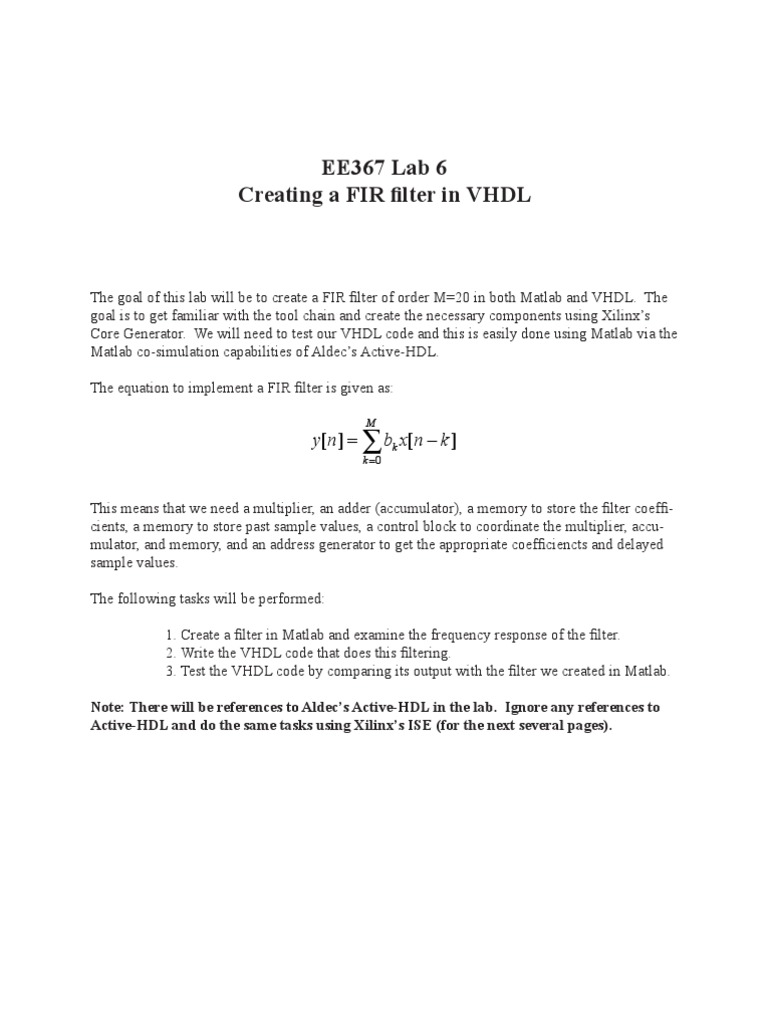VHDL Fir | PDF | Vhdl | Computer Data Storage VHDL Fir | PDF | Vhdl | Computer Data Storage