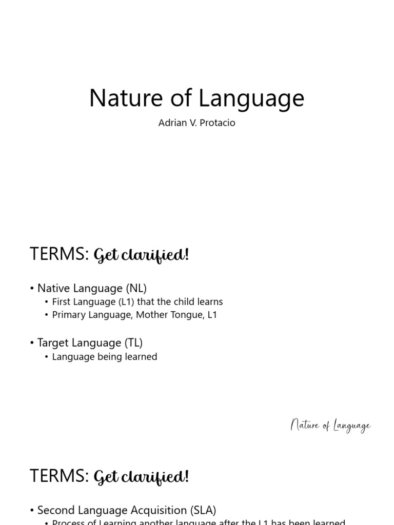 Nature of Langauge and Learning | PDF | Word | Phonology