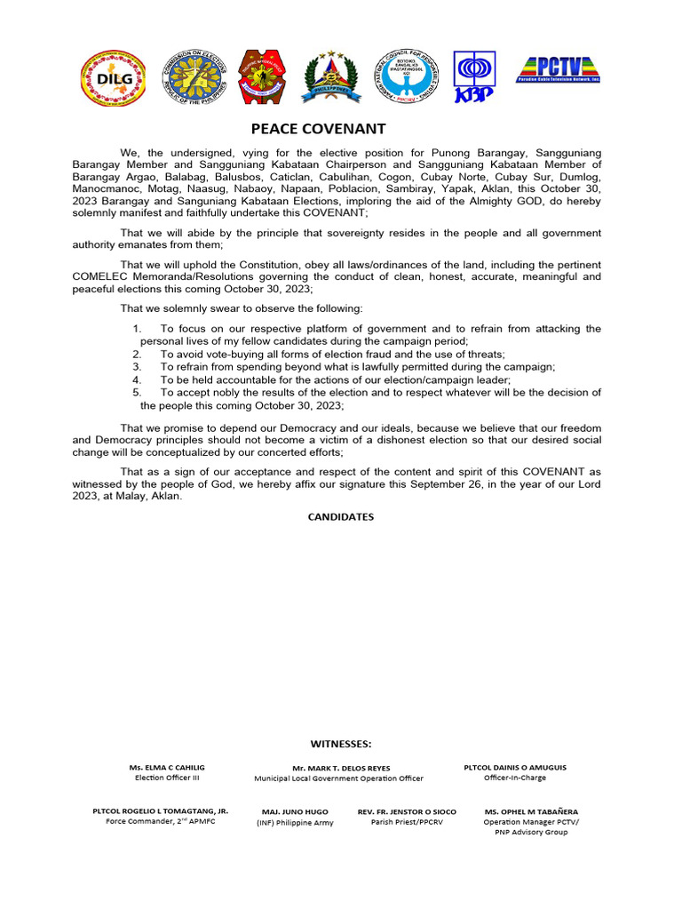 Integrity Pledge Tarp | PDF | Government