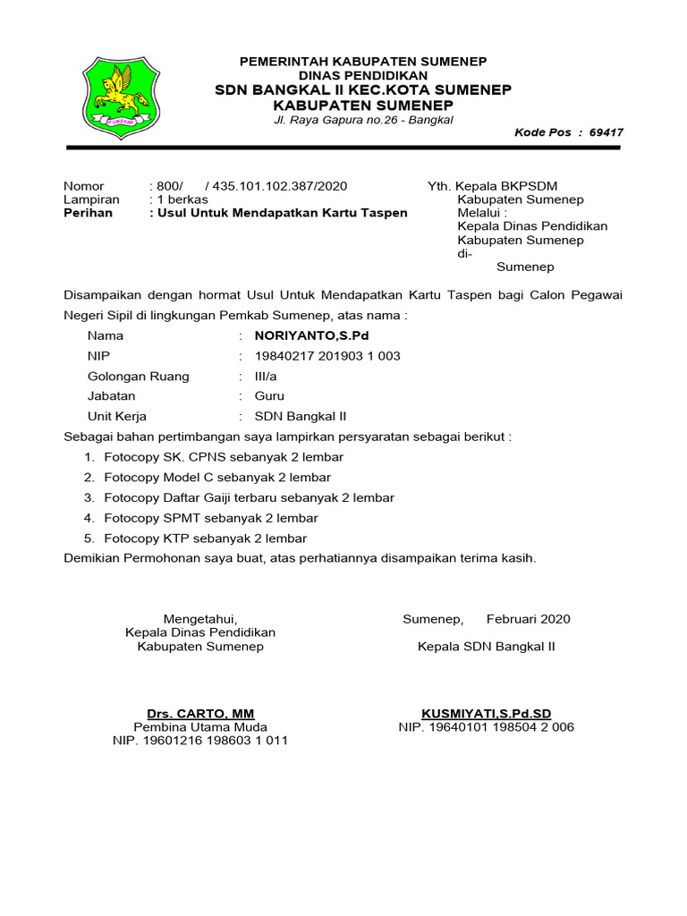 Surat Pengantar & SPMT Yanto | PDF