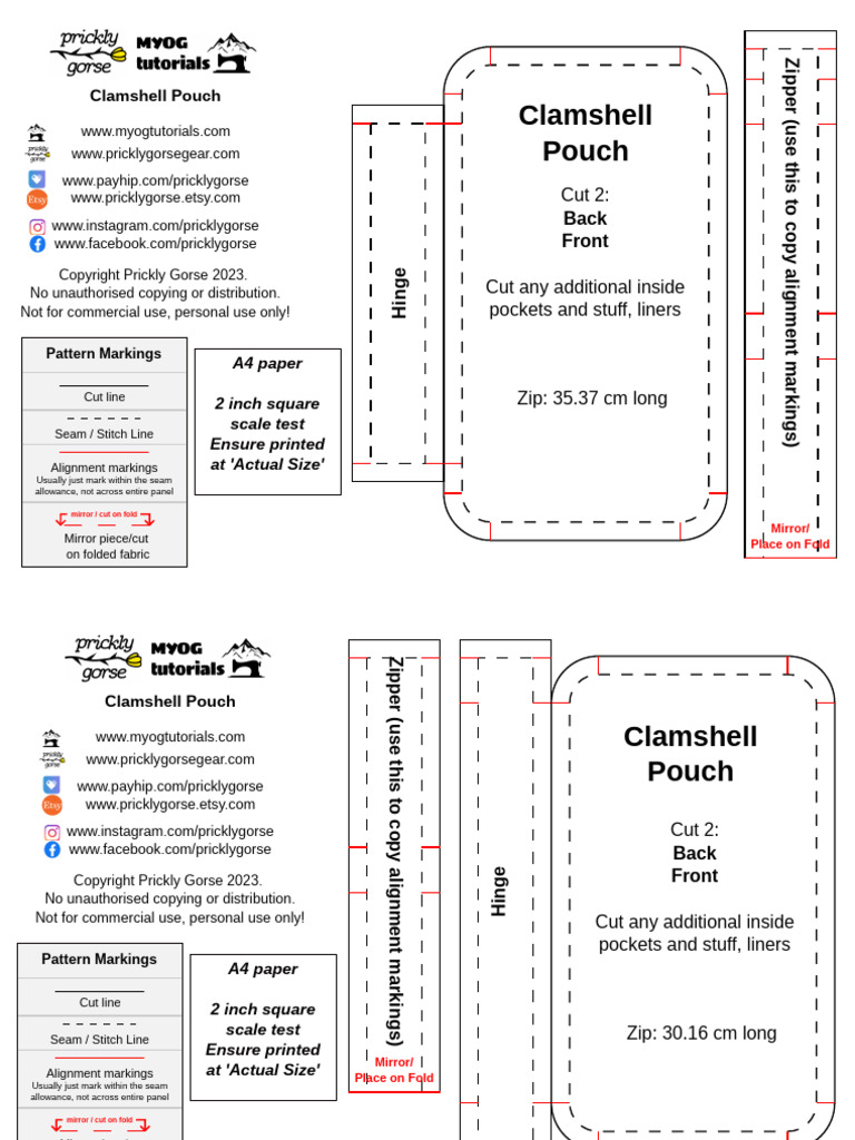 Clamshellpouchjowizo 2 | PDF | Seam (Sewing)