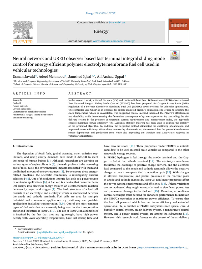 Neural Network and URED Observer Based Fast Terminal Integral Slidin ...