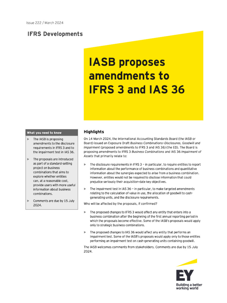 Ey Devel 222 Proposed Amendments Ifrs 3 and Ias 36 Mar 2023 | PDF