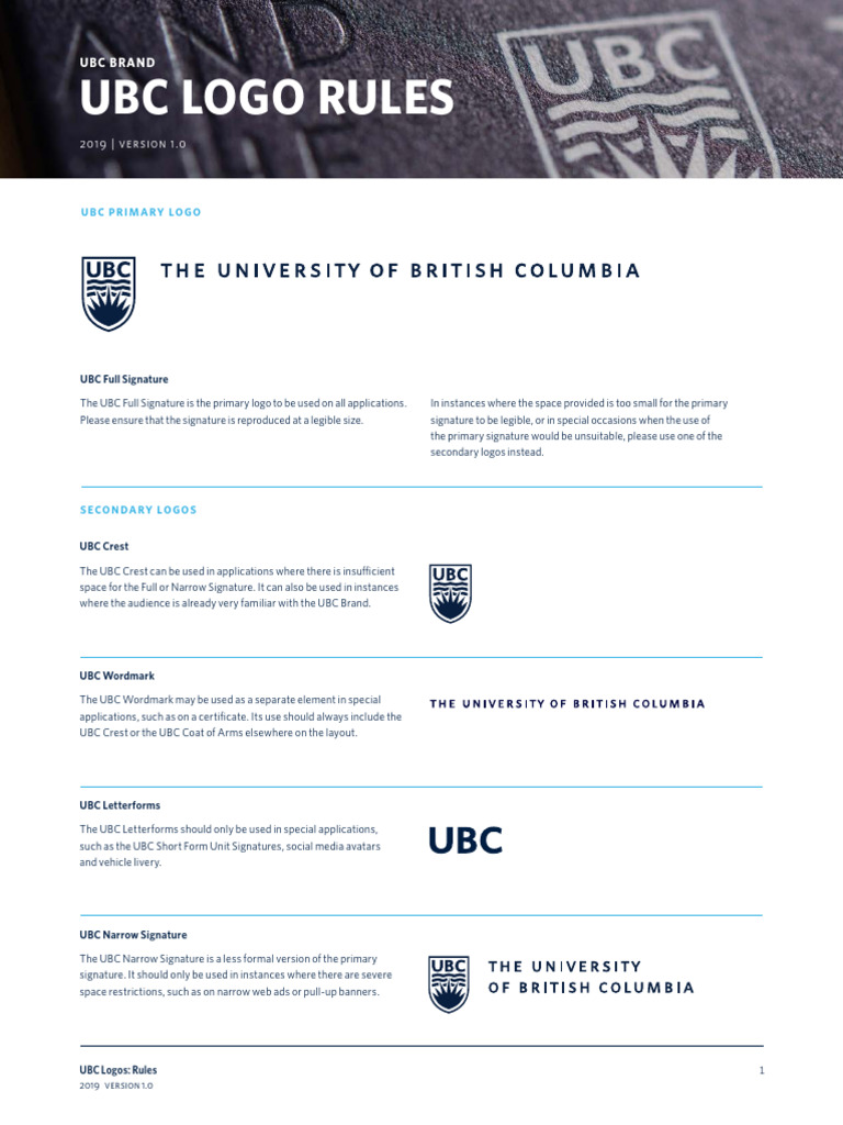 Ubc Logo Rules | PDF | Rgb Color Model | Logos