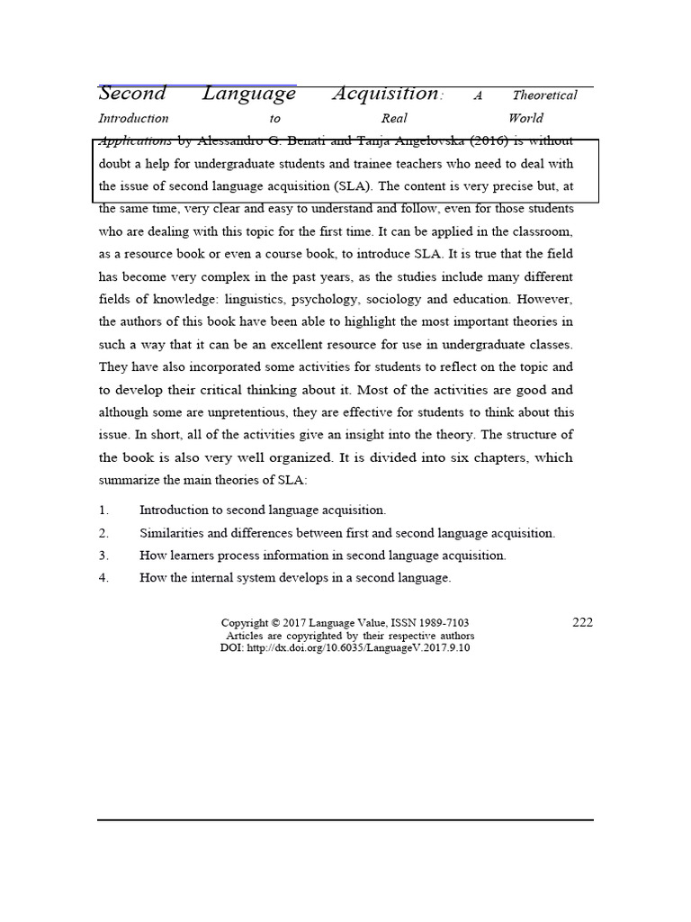 Second Language Acquisition A Theoretica-71780816 | PDF | Second Language Acquisition | Second ...