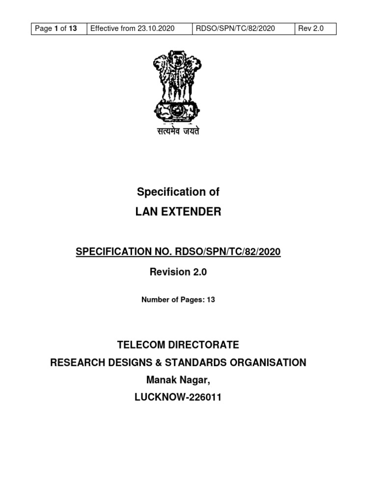 Approved Final Specification Lan Extender | PDF | Ethernet | Electrical ...