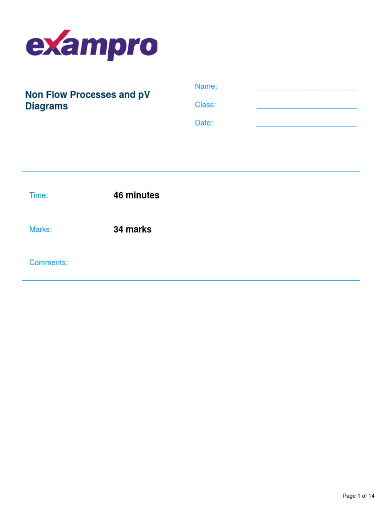 Non Flow Processes and PV Diagrams: 46 Minutes | PDF | Heat ...