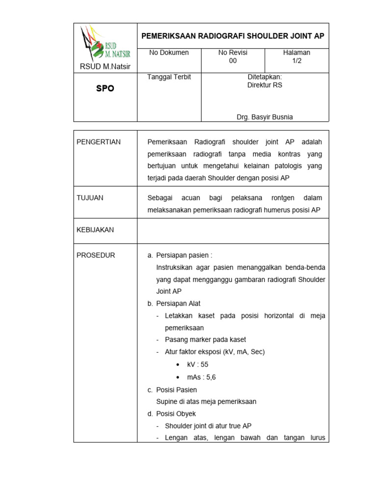 SPO Shoulder Joint AP | PDF