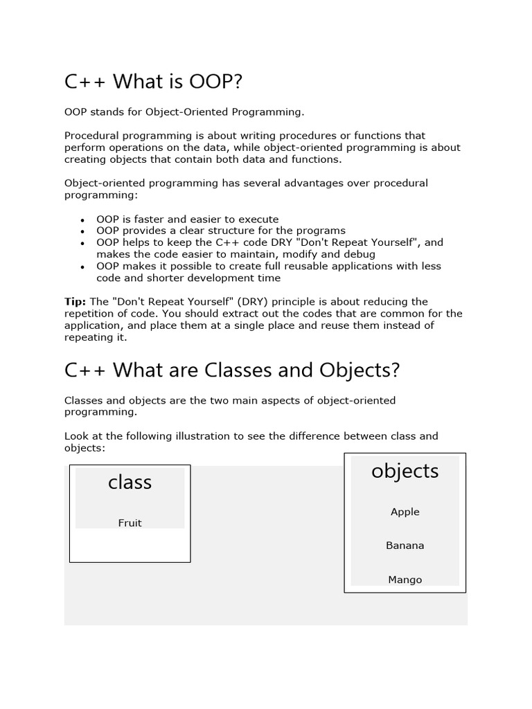 C Oops Concepts Pdf Object Oriented Programming Class Computer 9532