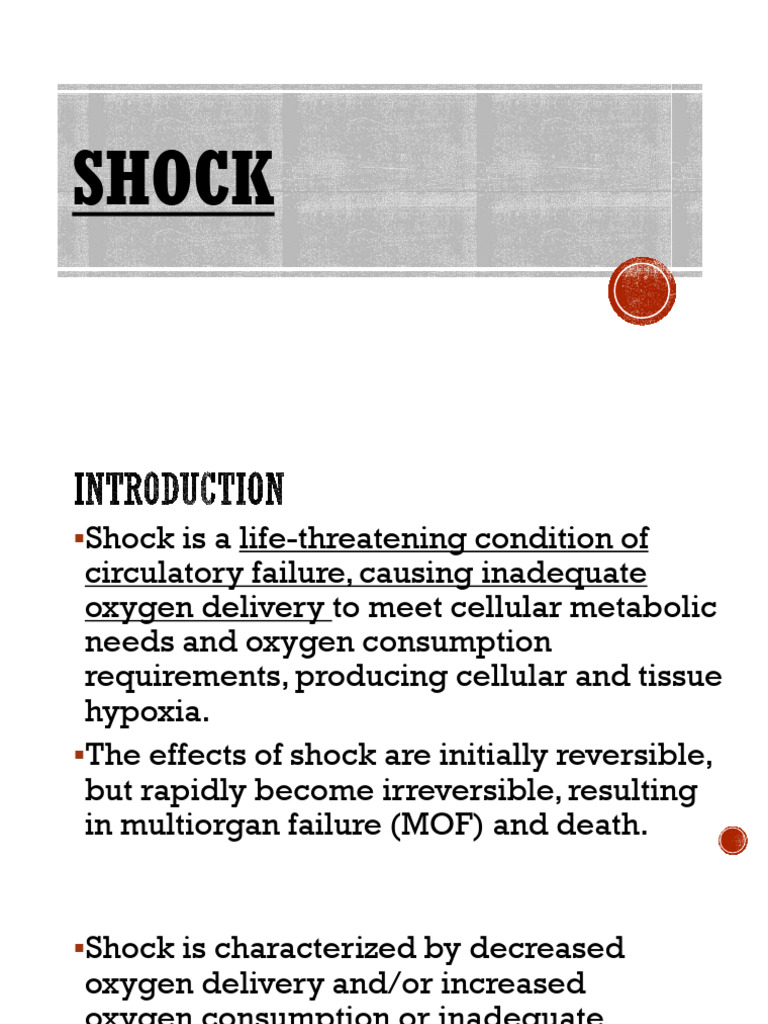 shock | PDF | Shock (Circulatory) | Blood Pressure
