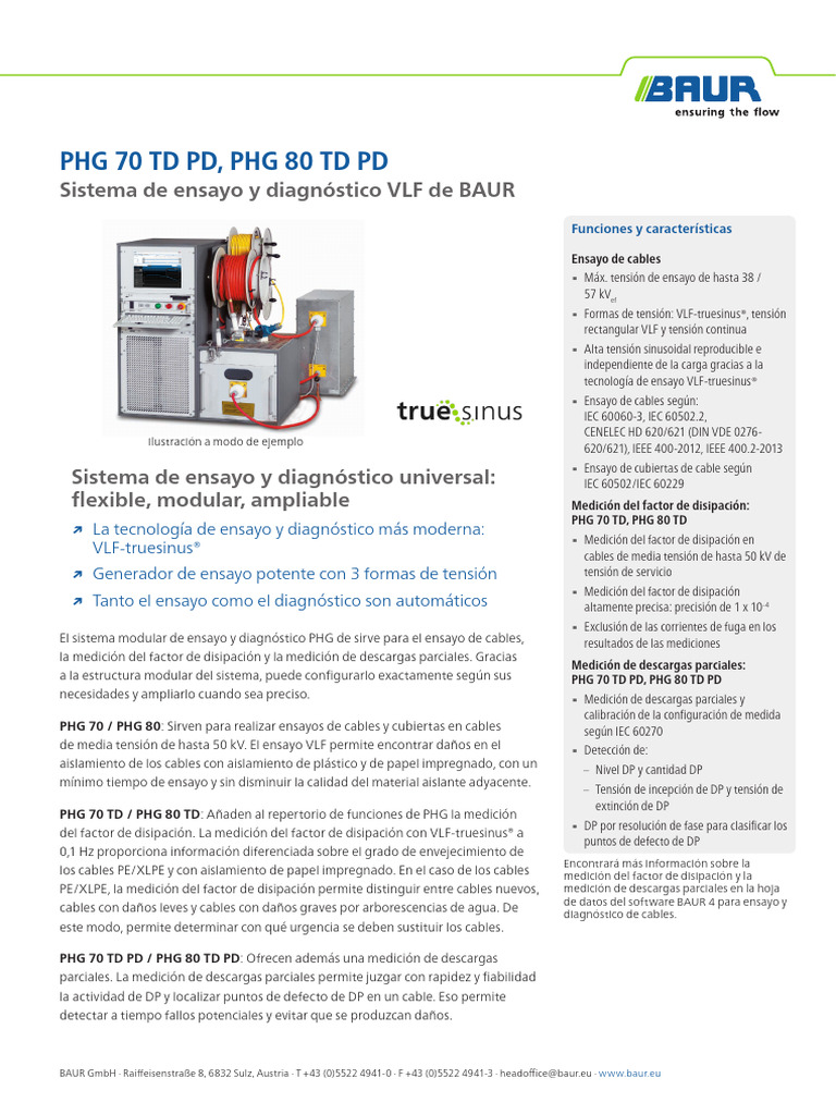 DS - VLF Test and Diagnostics System - PHG 70 - PHG 80 - TD-PD - BAUR ...