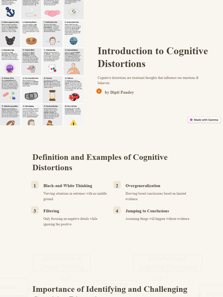 Understanding Cognitive Distortions | PDF | Thought | Behavioural Sciences