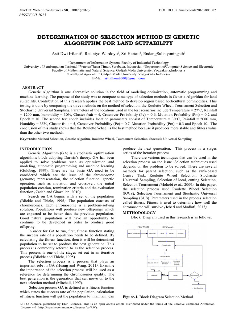 matecconf_bisstech2016_03002 | PDF | Natural Selection | Genetic Algorithm