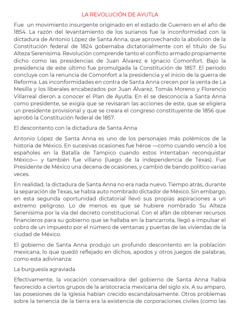 La Revolución de Ayutla | Descargar gratis PDF | México