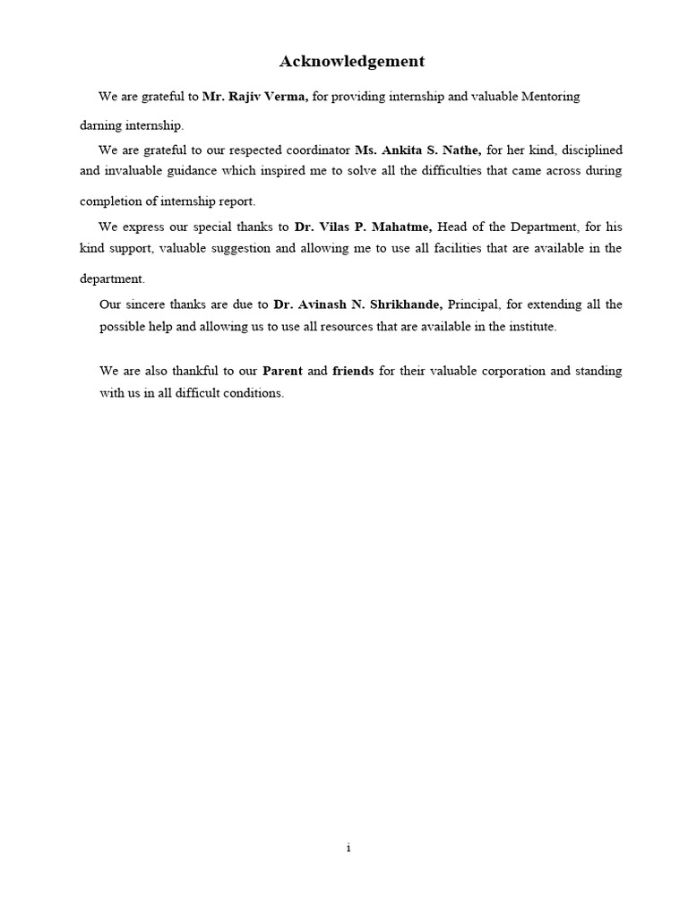 Acknowledgement (Final) | PDF | Html | Databases