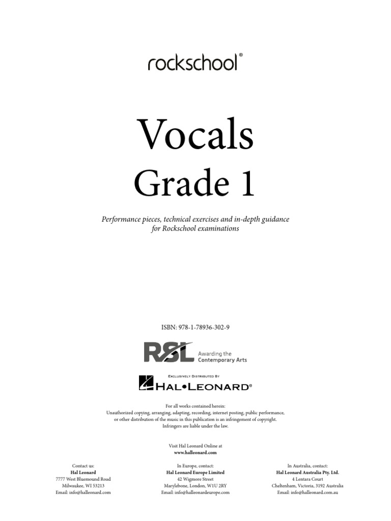 RSK200148 Rockschool Vocals 2021 G1 DIGITAL | PDF | Musicology