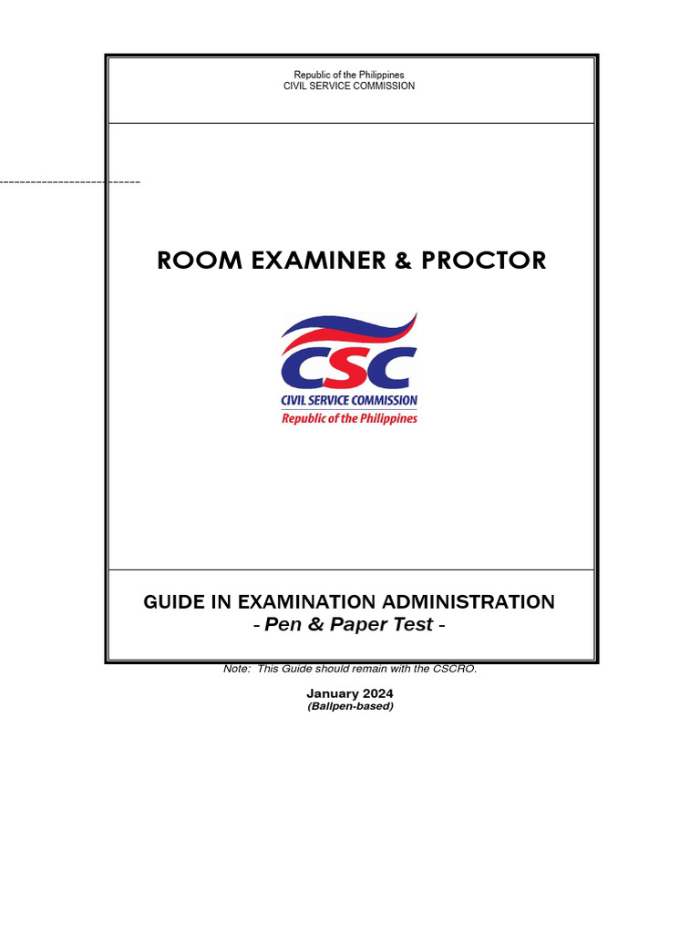 Civil Service Room Examiner Guide | PDF | Identity Document