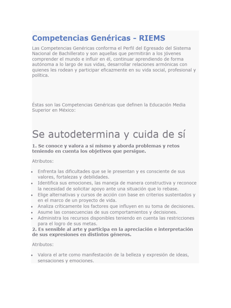 Competencias Genéricas | PDF | Comunicación | Las emociones