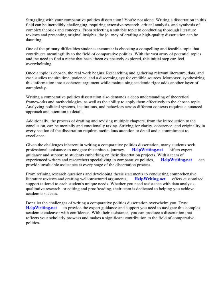 Comparative Politics Dissertation Topics | PDF | Democracy | Political Ideologies