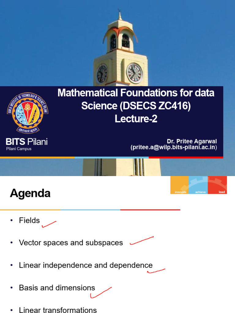 Lecture 2 | PDF | Vector Space | Linear Map