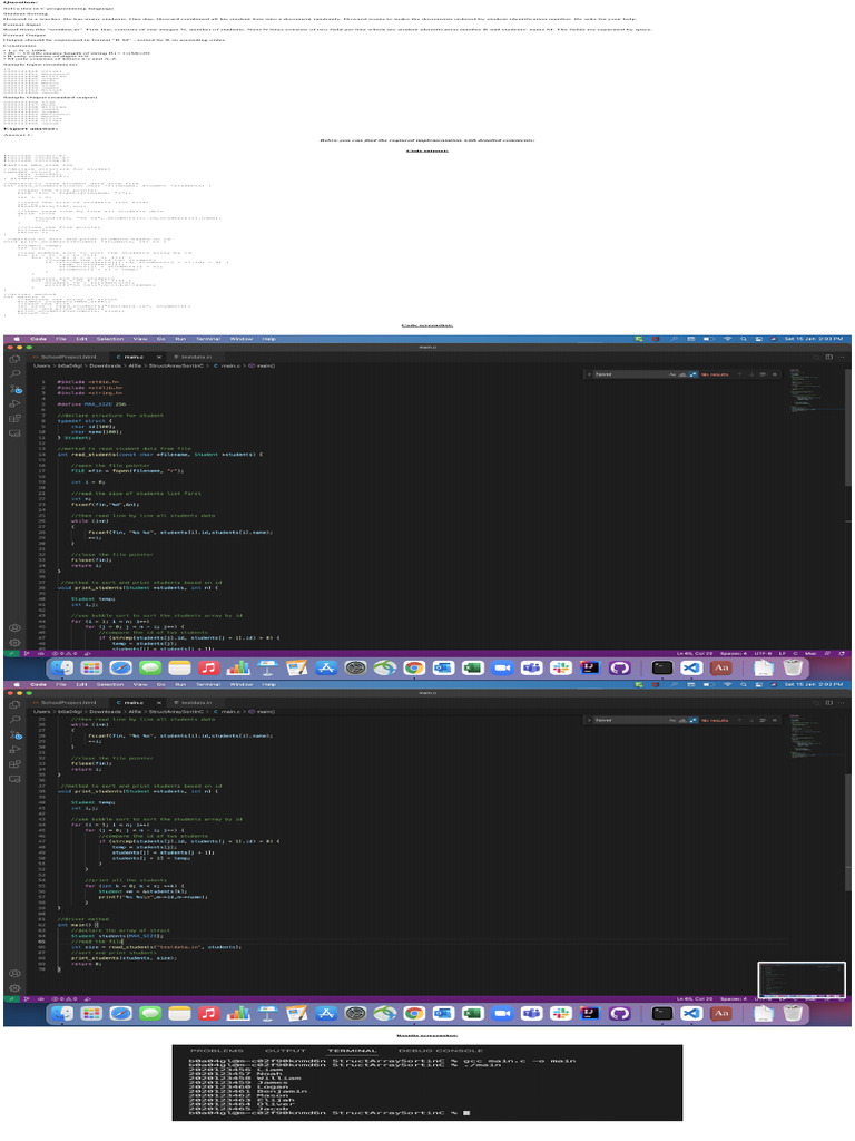 C Program for Student Sorting by ID | PDF | Computer Programming | Computing