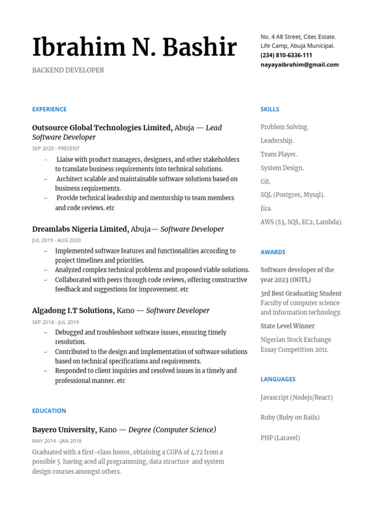 Ibrahim Resume | PDF | Software | Information Technology