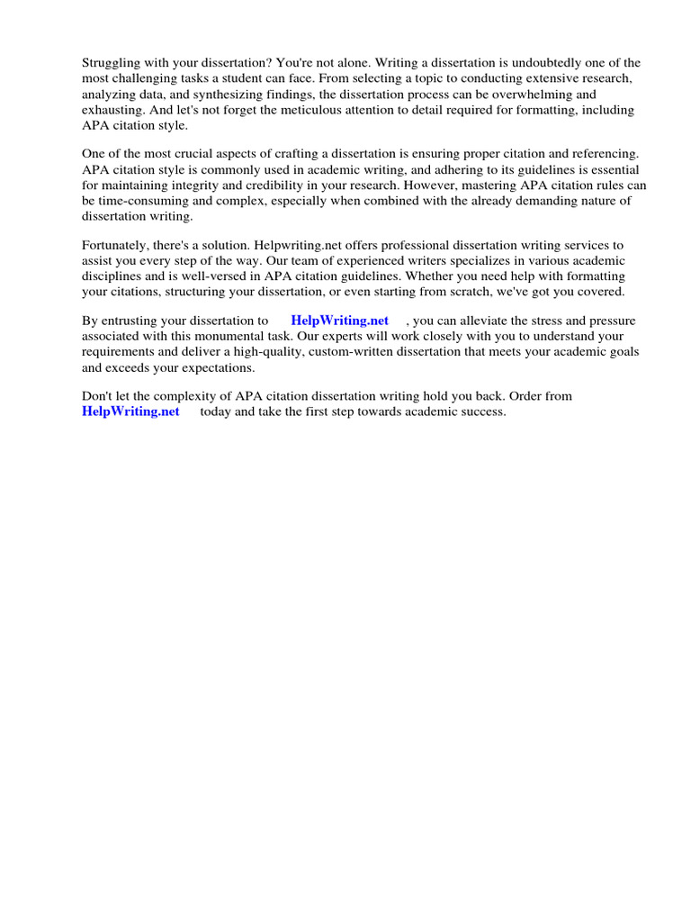 Apa Citation Dissertation Proquest Download Free Pdf Apa Style