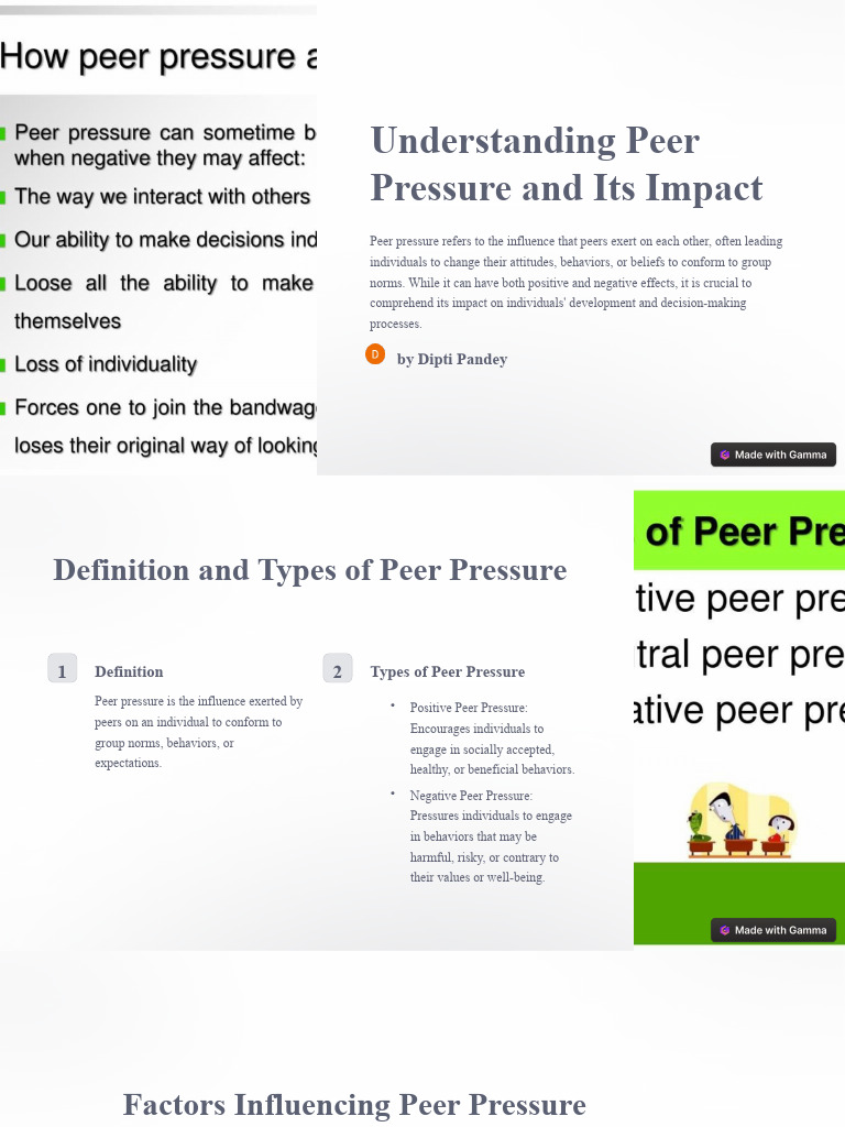 Understanding Peer Pressure and Its Impact: by Dipti Pandey | PDF | Psychological Resilience ...