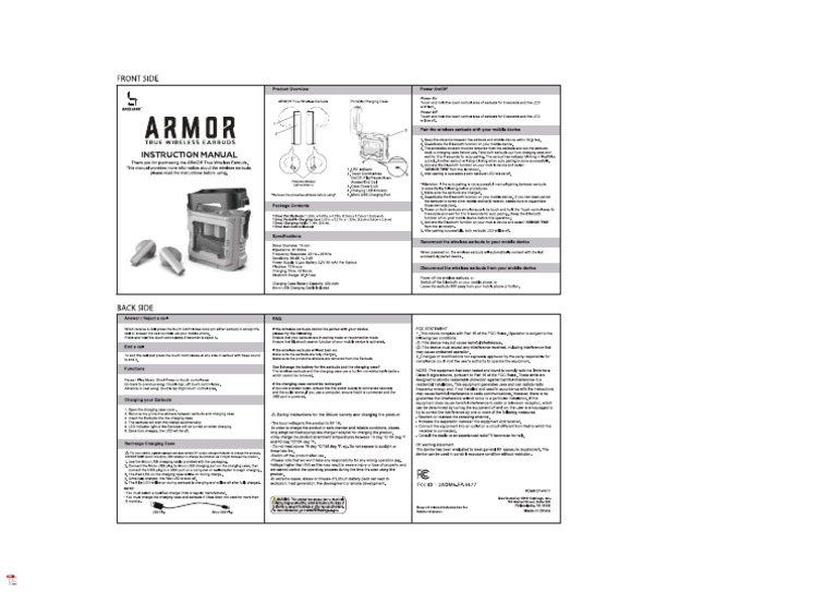 Armor Wireless Earbuds | PDF