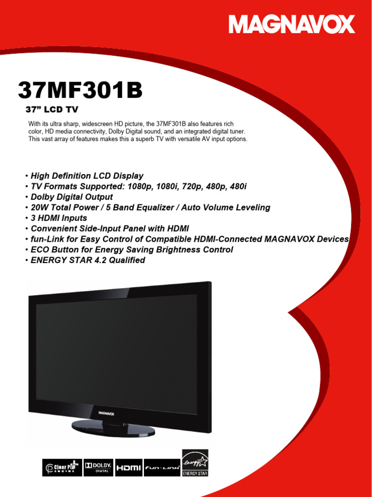 37MF301B Le | PDF | Hdmi | Consumer Electronics