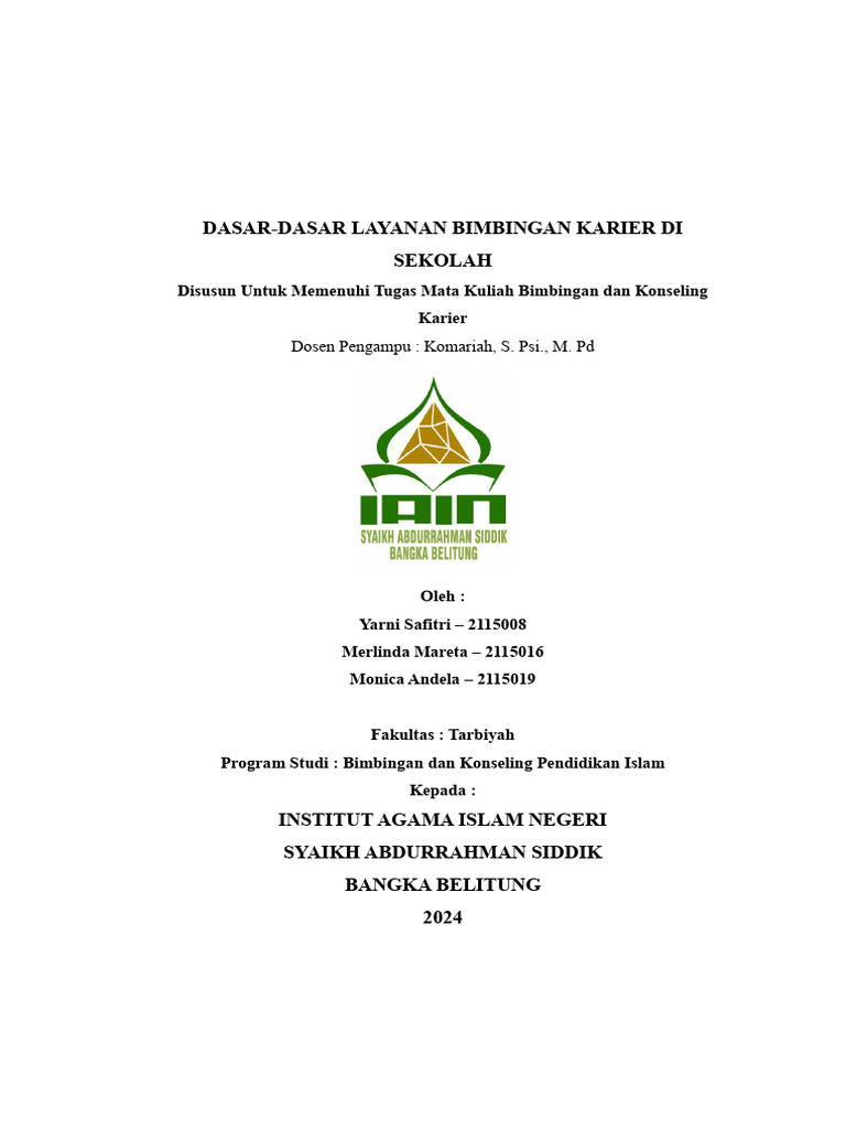 BK Karir KL 1 | PDF | Pengembangan Diri