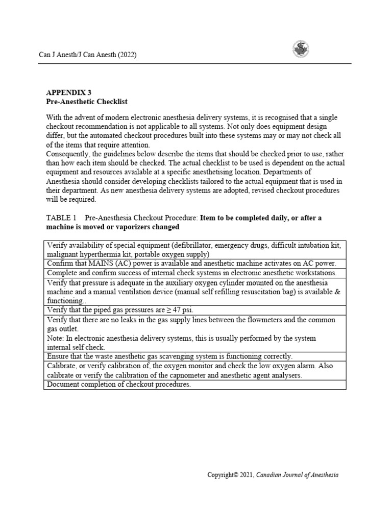Appendix-3 2022 | PDF | Anesthesia | Clinical Medicine