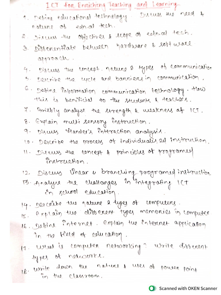 Expected Questions for ICT | PDF