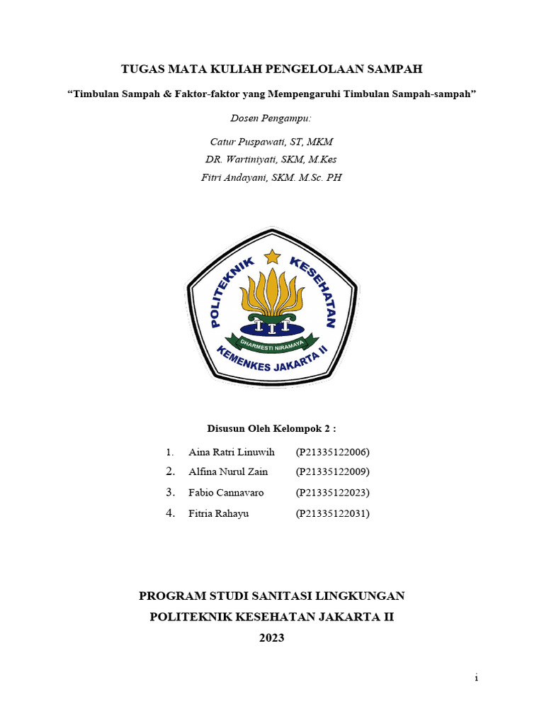 TIMBULAN SAMPAH - KEL 2 - 2STrA | PDF