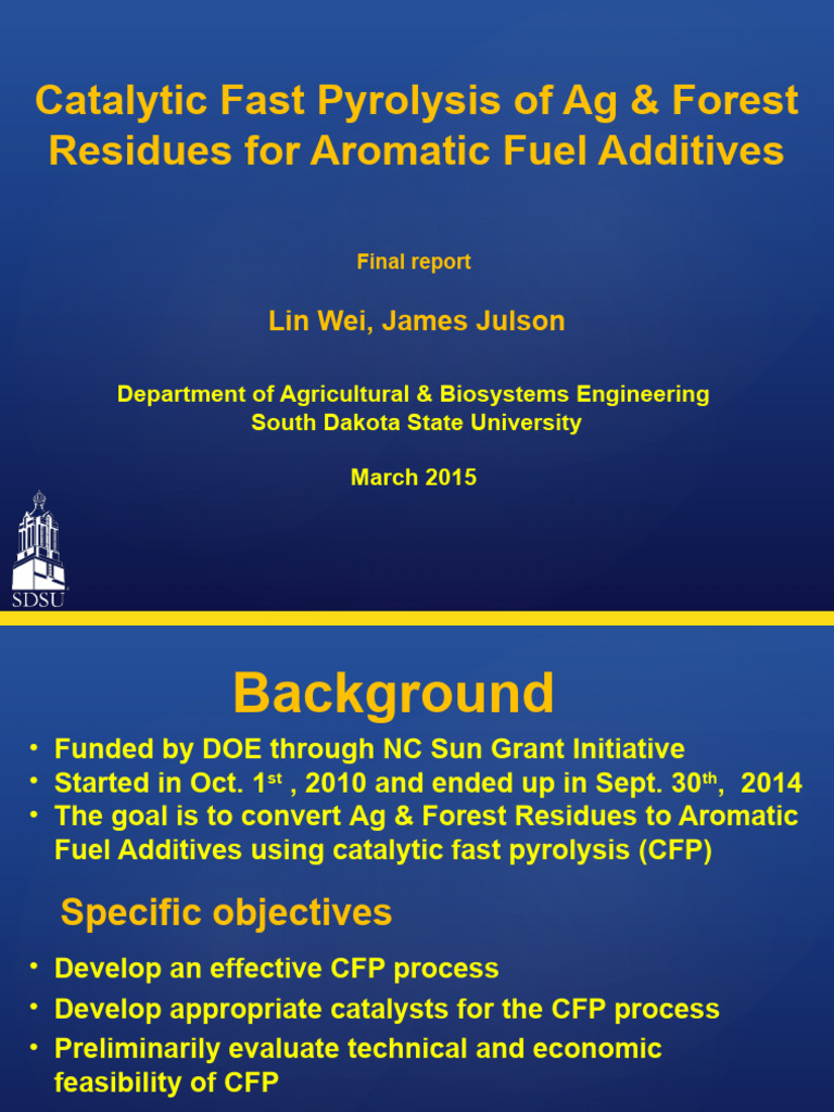 WEI DOE CDP NCSG Annual Meeting 2015 | PDF | Pyrolysis | Gases