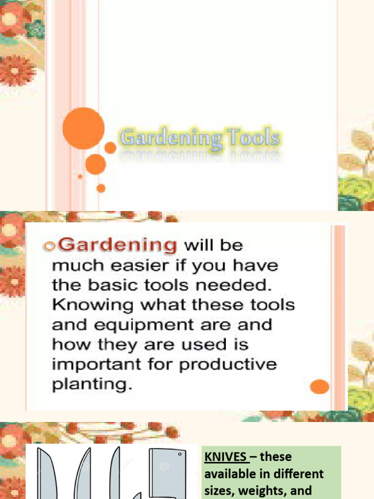 Common Tools Used in Backyard Gardening | PDF