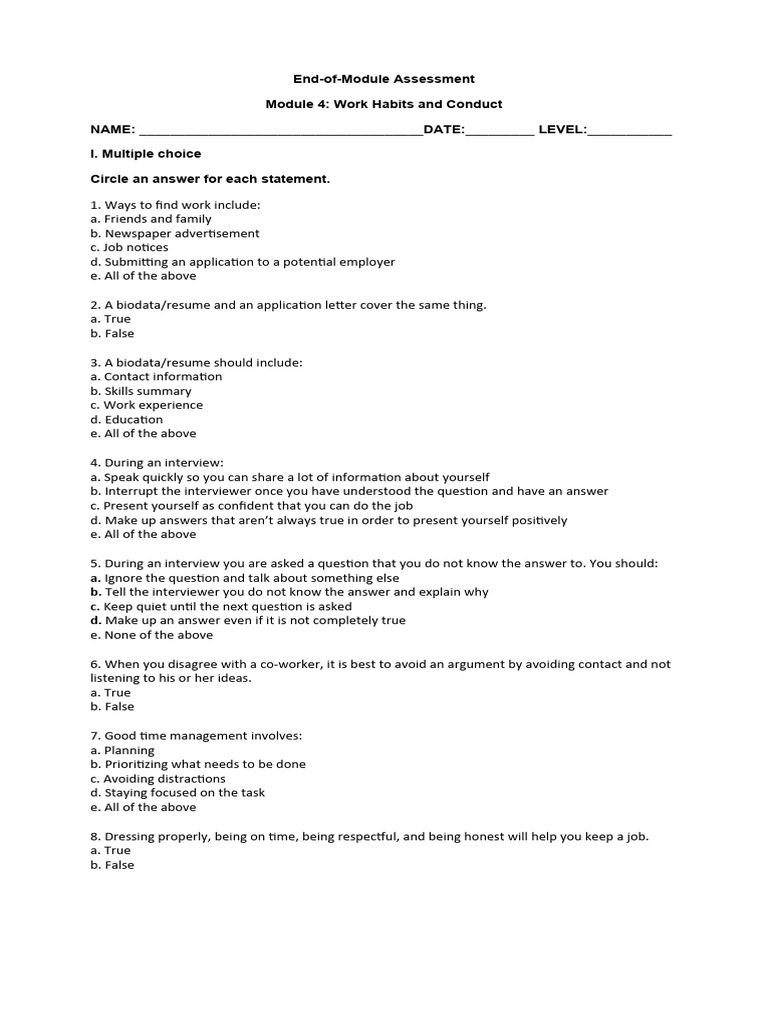 Module 2 End of Assessment | PDF | Question | Social Psychology