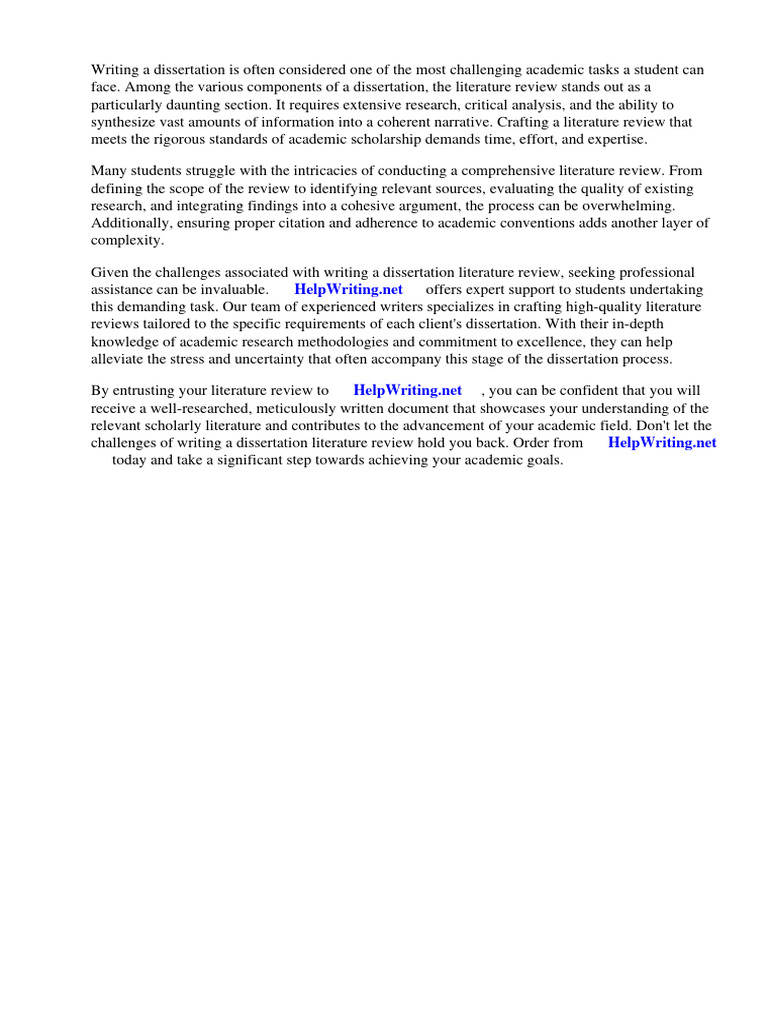 An Example of A Literature Review For A Dissertation | PDF | Thesis ...