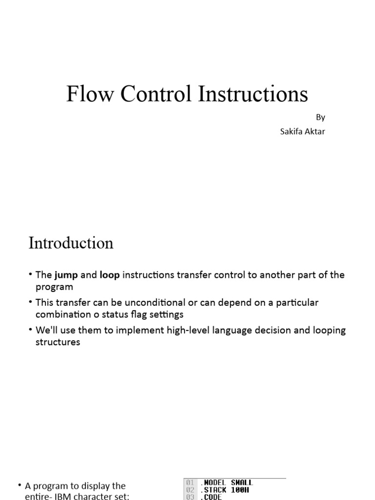 Flow Control Instructions | PDF | Control Flow | Software Engineering
