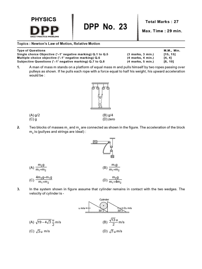 Newton's Law of Motion, Relative Motion | PDF | Force | Mass