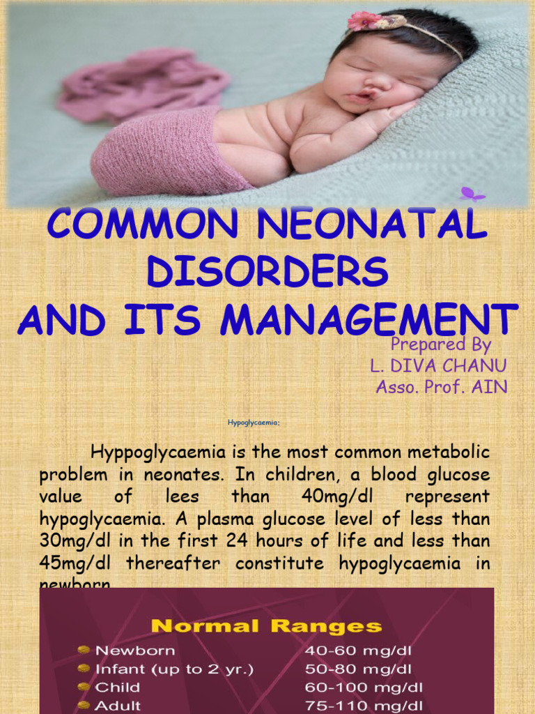 Common Neonatal Disorders 2 | PDF | Hypoglycemia | Medical Specialties