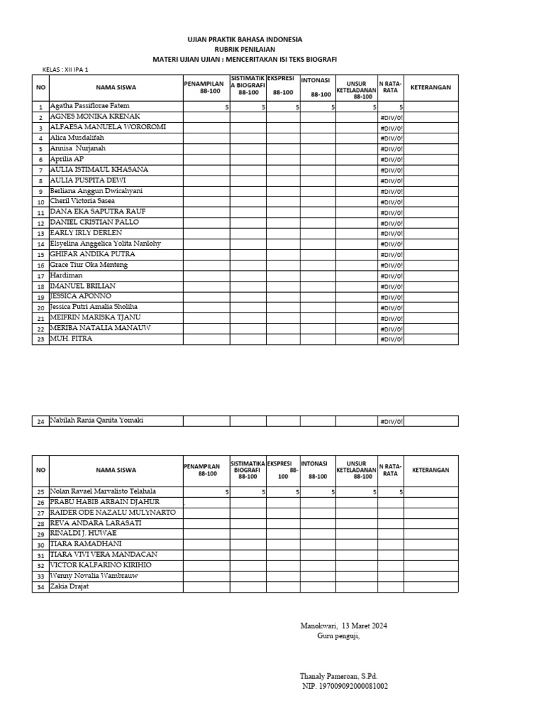FILE PENILAIAN UJIAN PRAKTIK BSI 2024 | PDF