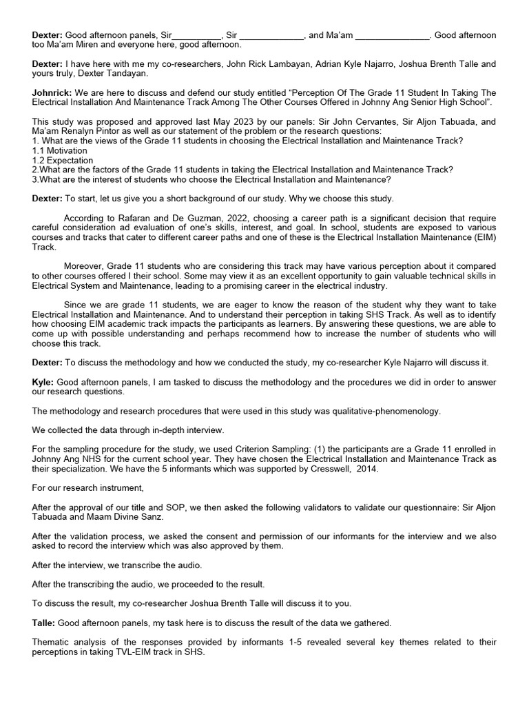 Defense Script | PDF