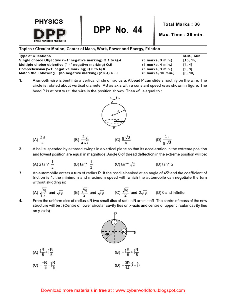 Circle Motion, Center of Mass | PDF | Quantity | Geometry