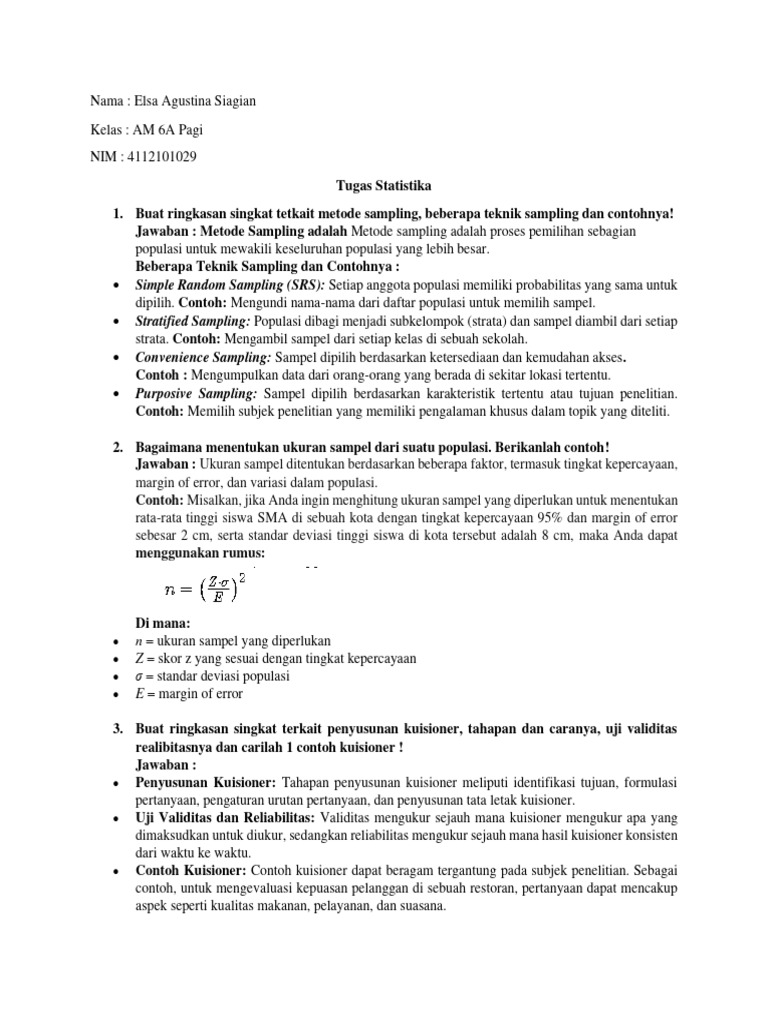 Elsa Agustina - Tugas Statistika | PDF | Karier & Perkembangan